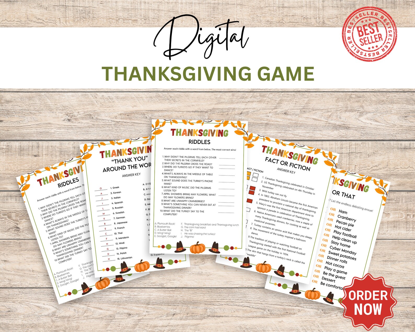 Thanksgiving Word Scramble Game, Thanksgiving Vocabulary Game, Holiday ...