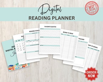 Reading Tracker Bundle Book Planner Inserts Digital Planner Template ...