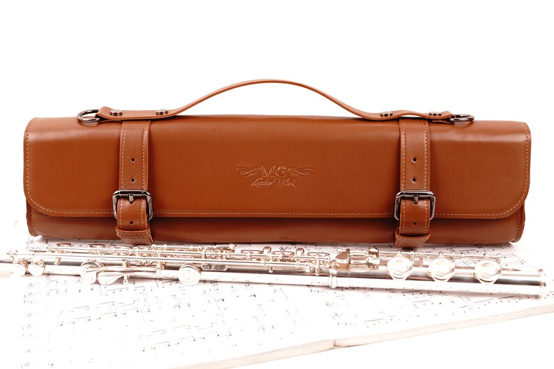 Leather Flute Bag: Personalized Flute Case Cover With Adjustable Strap ...