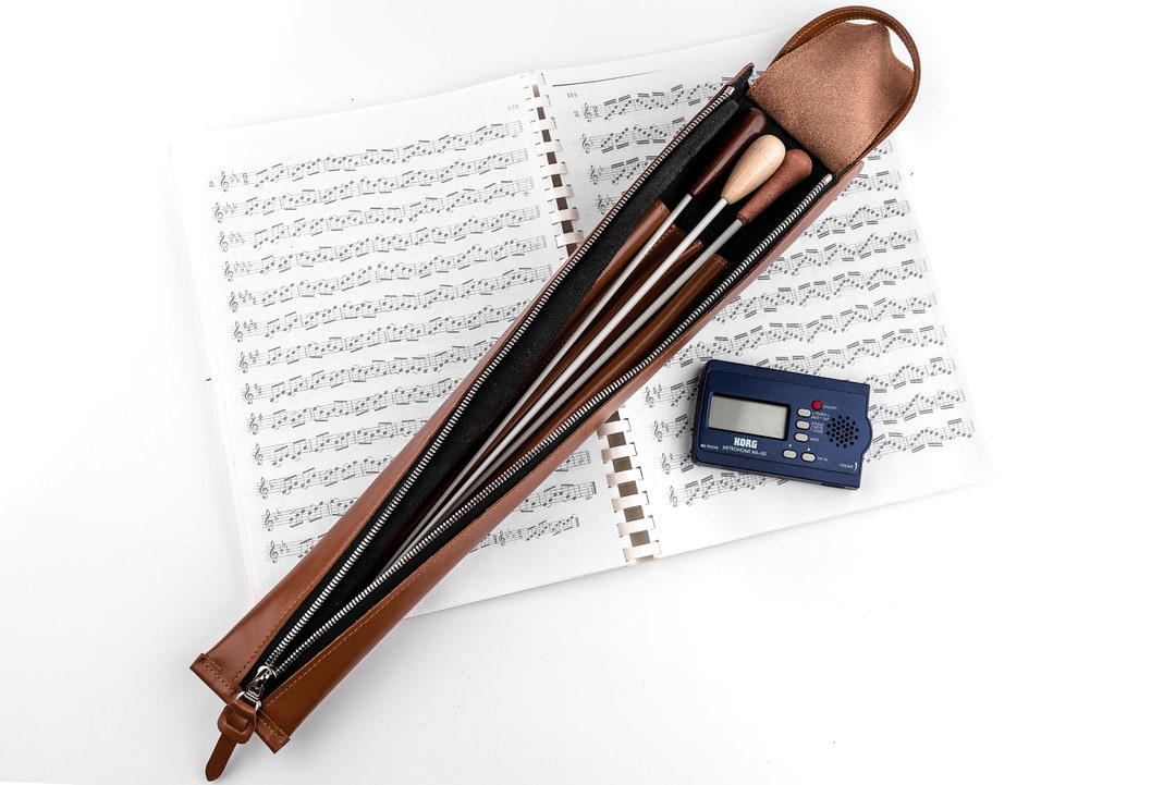 Personalized Leather Conductor Baton Case: Detroit Leather, YKK Zipper ...