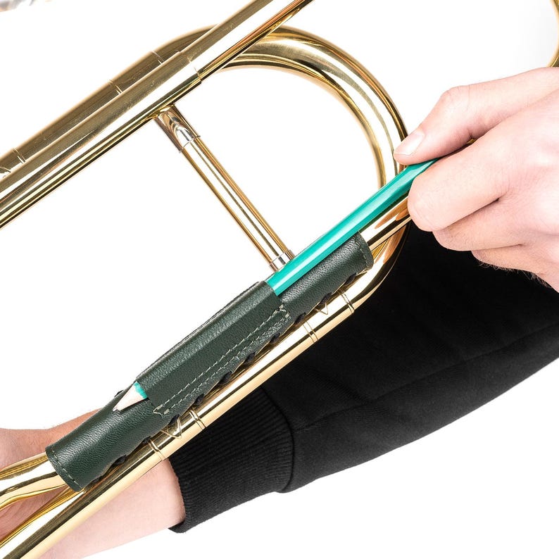 Leather Trombone Hand & Neck Guard Set With Pencil Holder, Genuine ...