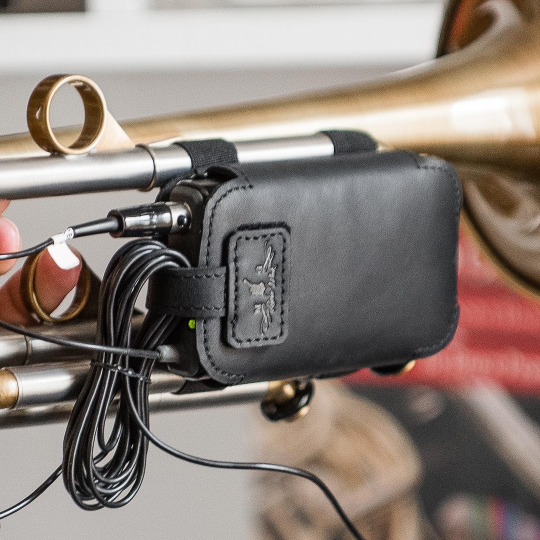 Leather Trumpet Microphone Pouch: Personalized Wireless Transmitter ...