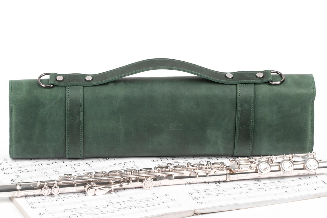 MG Leather Work Flute Bag, Leather Flute Gig Bag, Great Personalized ...