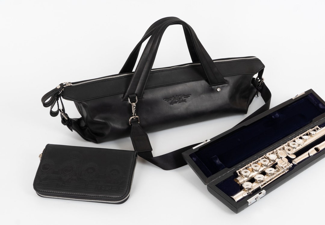 Flute Bag and Wallet by MG Leather Work, Flute Case Cover, Personalized ...