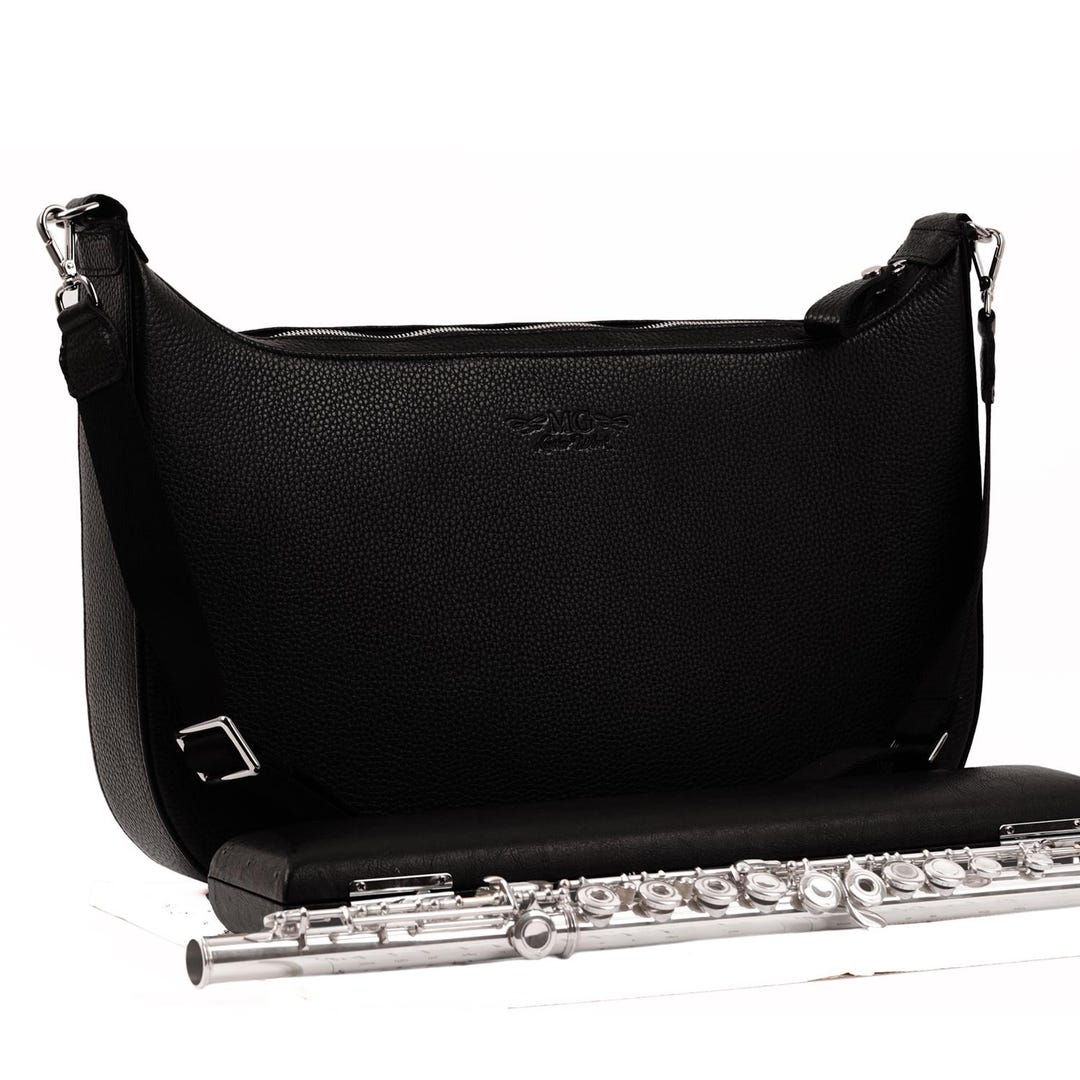 Leather Flute Bag: Personalized Flute Case Cover, Adjustable Strap - Etsy