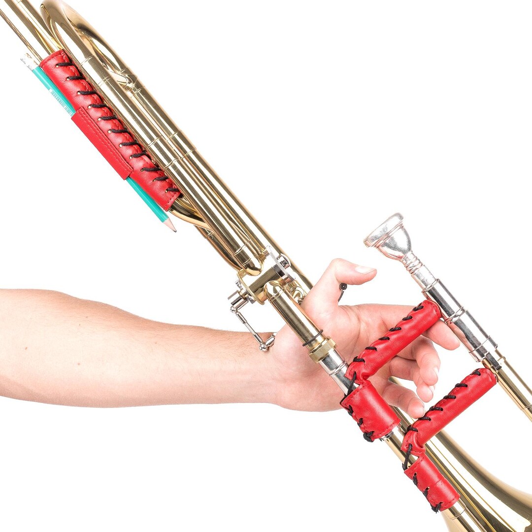 Leather Trombone Hand & Neck Guard Set With Pencil Holder. Genuine ...