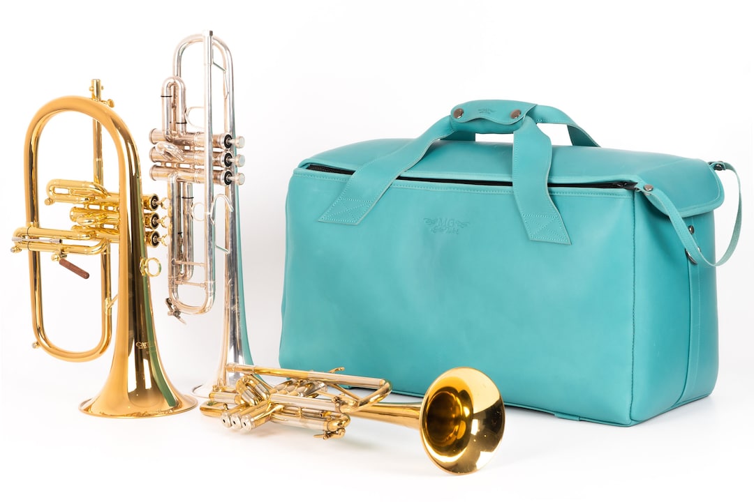 Trumpet Double Gig Bag by MG Leather Work, Trumpet/flugelhorn Bag ...