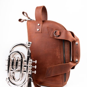 Pocket Trumpet Gig Bag by MG Leather Work, Pocket Trumpet Bag, Trumpet ...