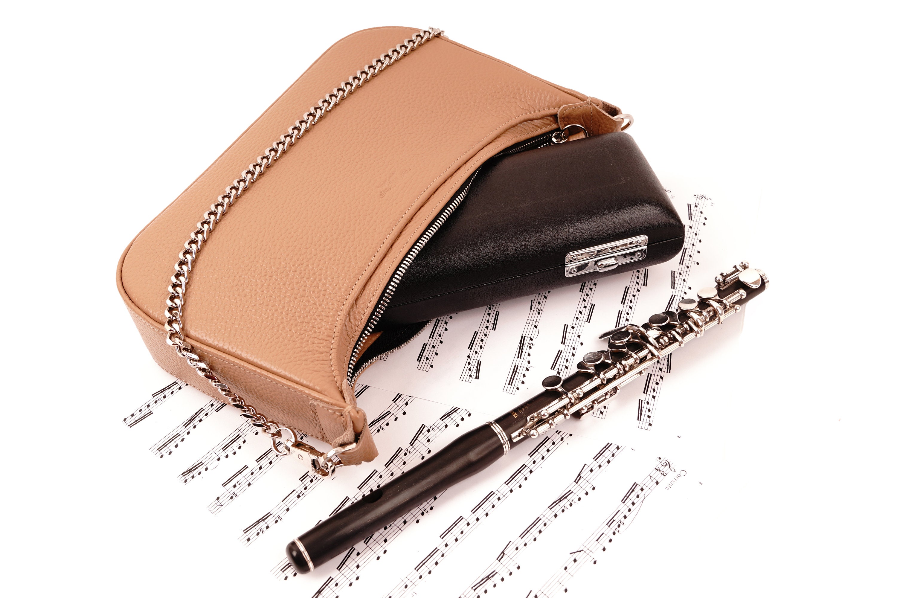 Flute and Piccolo Bag Set: Italian Leather Flute Case Cover - Etsy