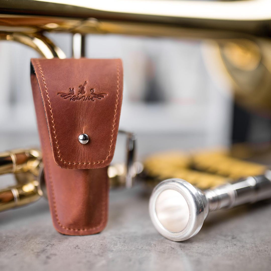 Euphonium Trombone Mouthpiece Holder, Leather Trombone Mouthpiece Case ...