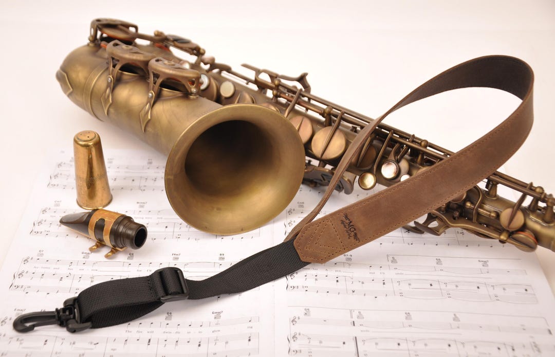 Handmade Leather Saxophone Strap: Adjustable Sax Neck Harness - Etsy