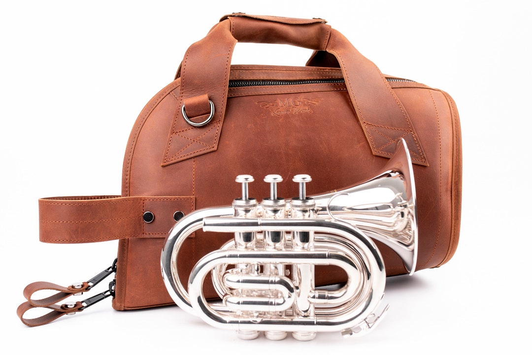 Pocket Trumpet Gig Bag by MG Leather Work, Pocket Trumpet Bag, Trumpet ...