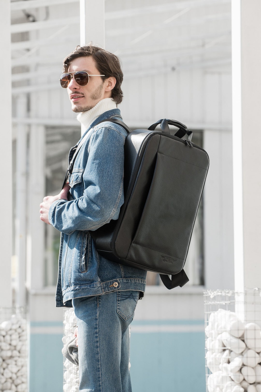 Triple Flute Leather Backpack by MG Leather Work, Flute Backpack, Gift ...