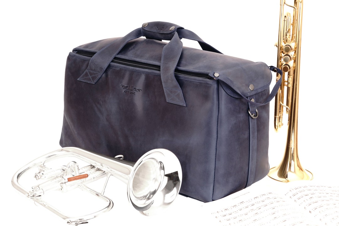 Trumpet Carry Case, Leather Double/triple Gig Bag for Flugelhorn ...