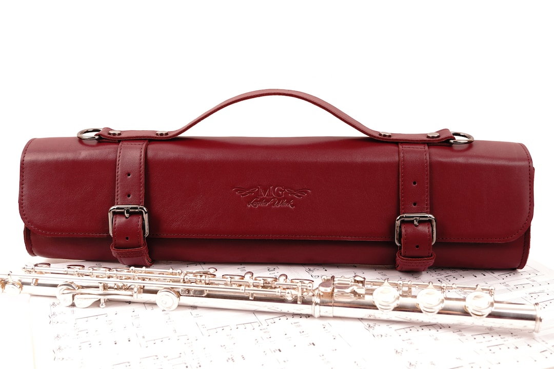 Personalized Leather Flute Bag: Protective Case With Adjustable Strap ...