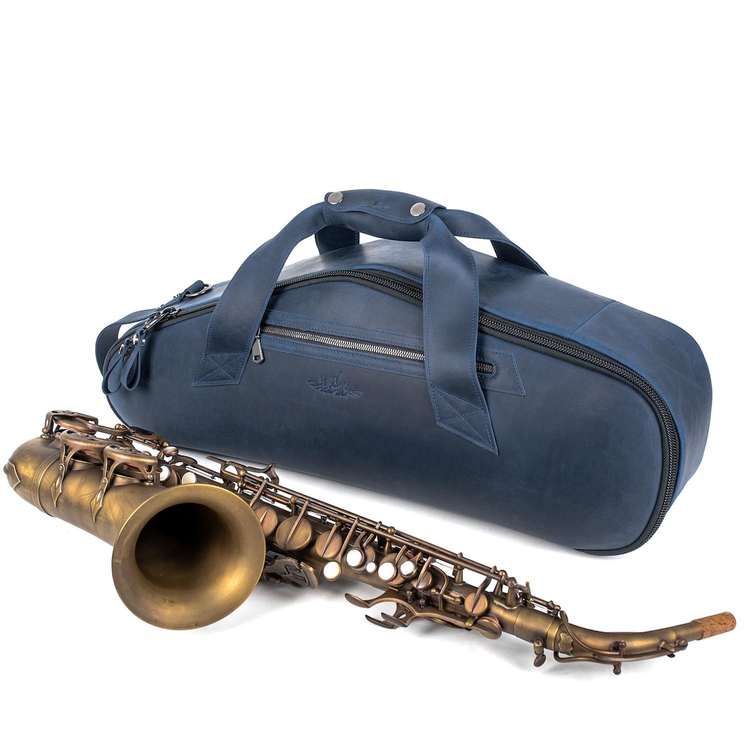 Alto Saxophone Leather Gig Bag, Saxophone Gig Bag, Genuine Leather Sax ...