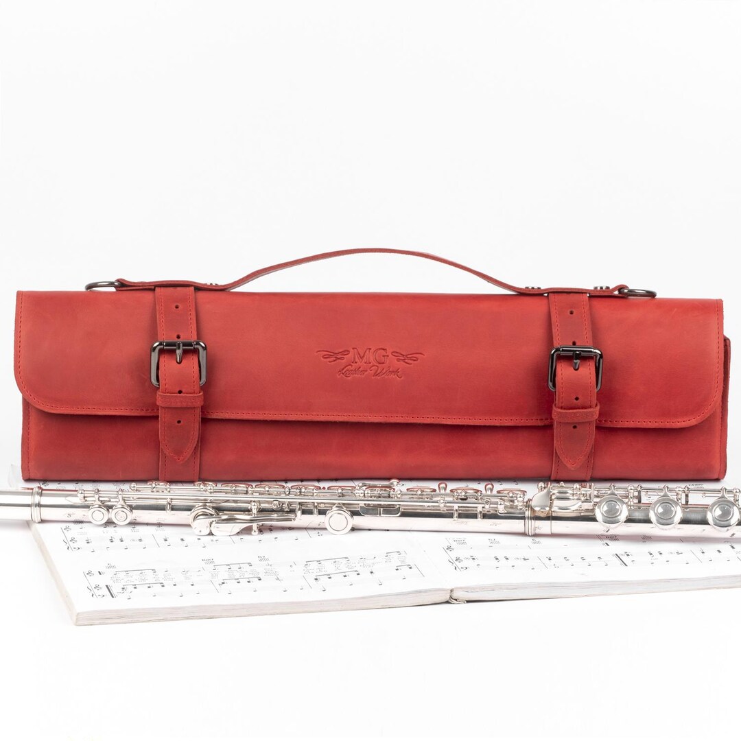 Flute Gig Bag, Leather Flute Bag, Personalized Gift for a Flute Player ...