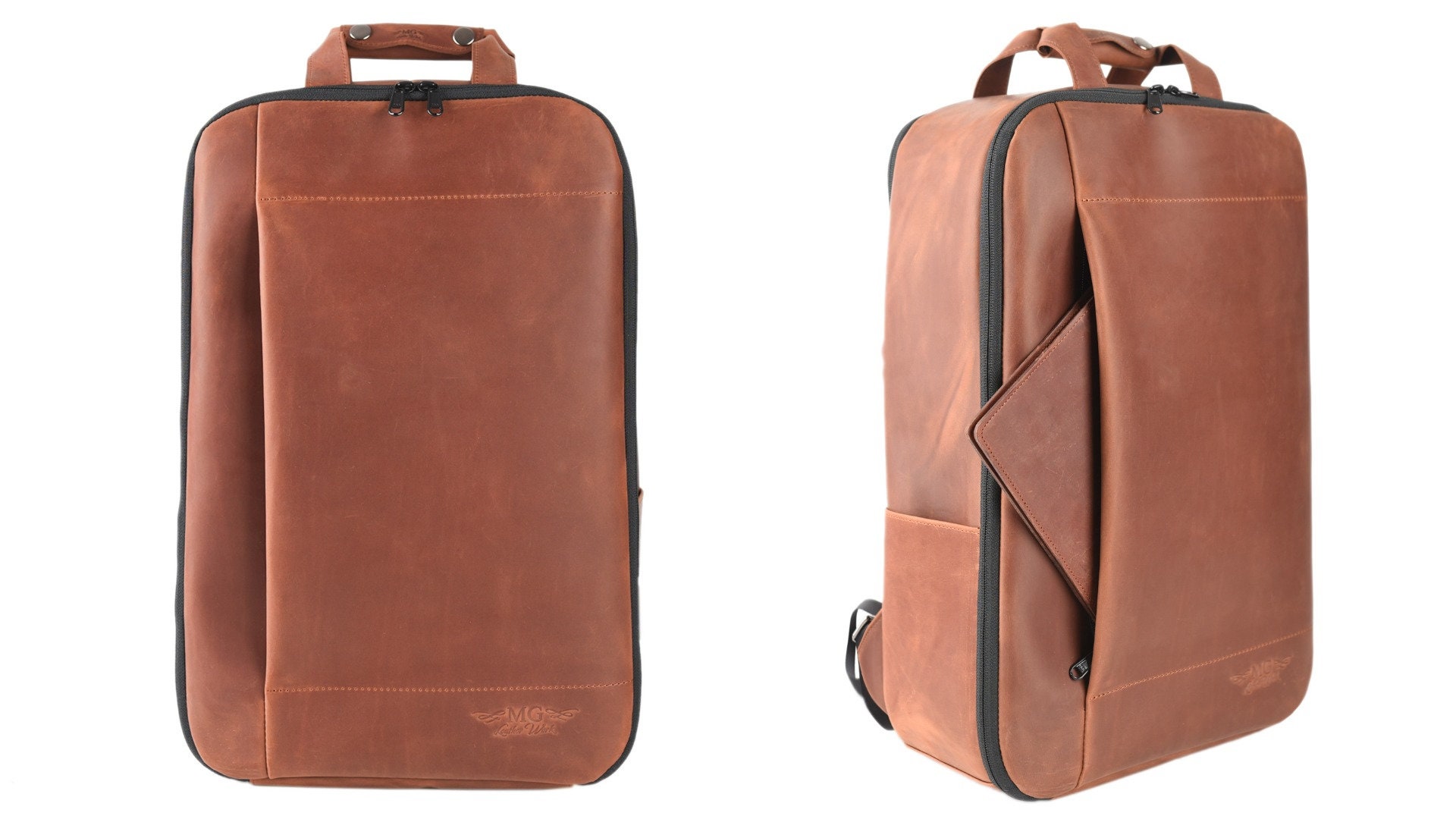 Crazy Horse Leather Flute Backpack: Personalized Flute Bag With Warming ...