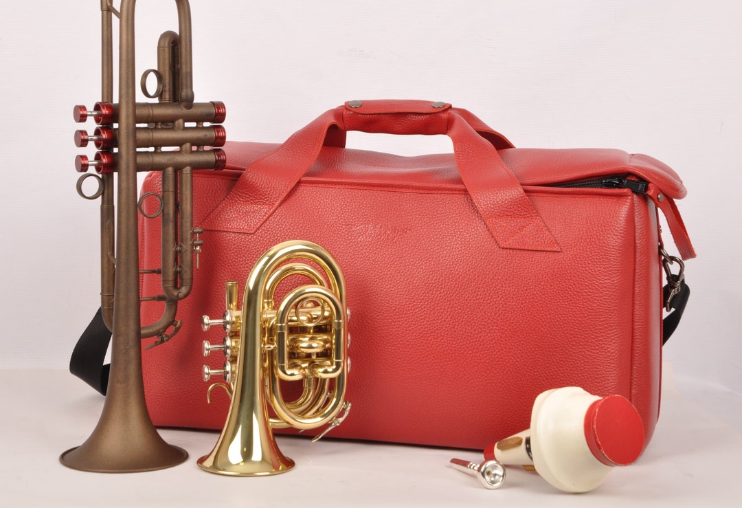 Trumpet Bag, Trumpet Double Bag for Flugelhorn, Cornet, Piccolo Trumpet ...
