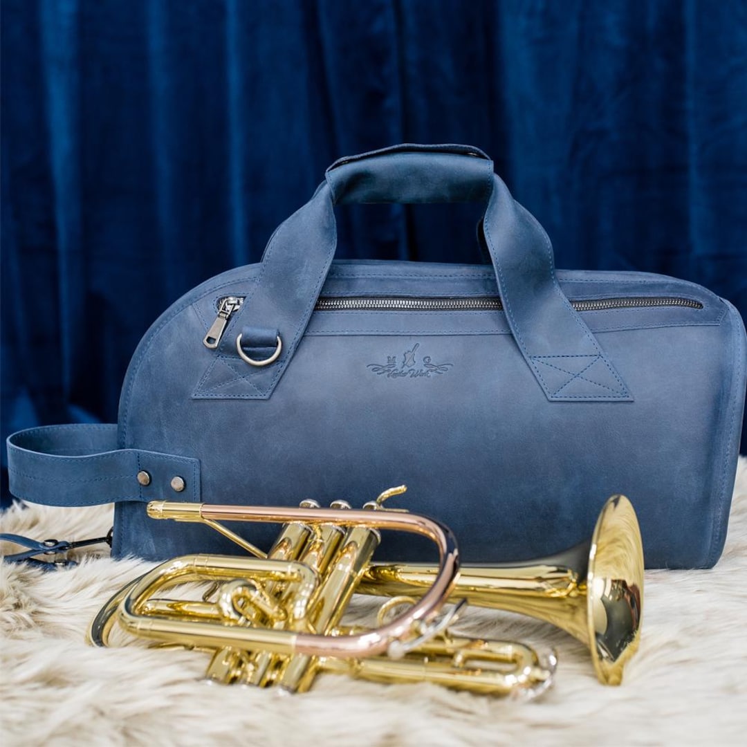 Piccolo Trumpet Leather Gig Bag, Personalized Gift for Trumpet Player ...