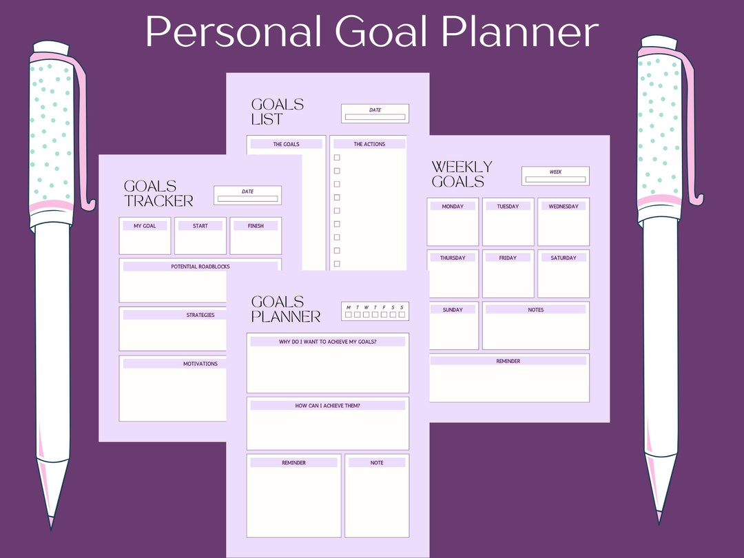 Goal Tracker Printable Daily Goal Planner Goal Tracker - Etsy Australia