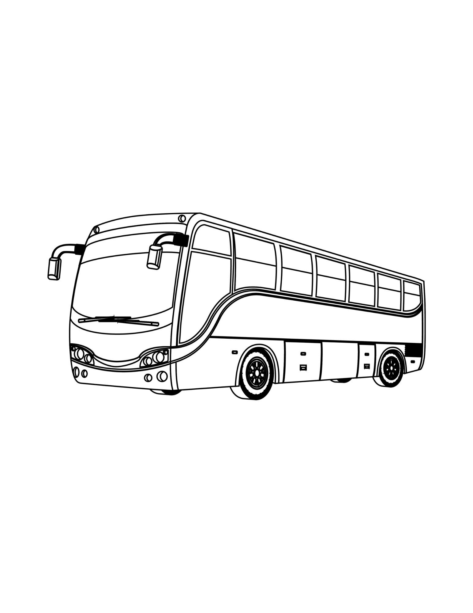 Coach Bus Colouring Page