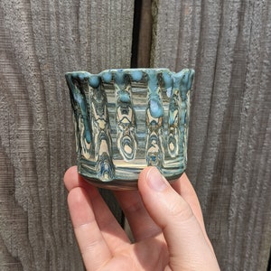 Multi-colored Mason Stain Hand Carved Tumbler, Blue, Green, Yellow ...