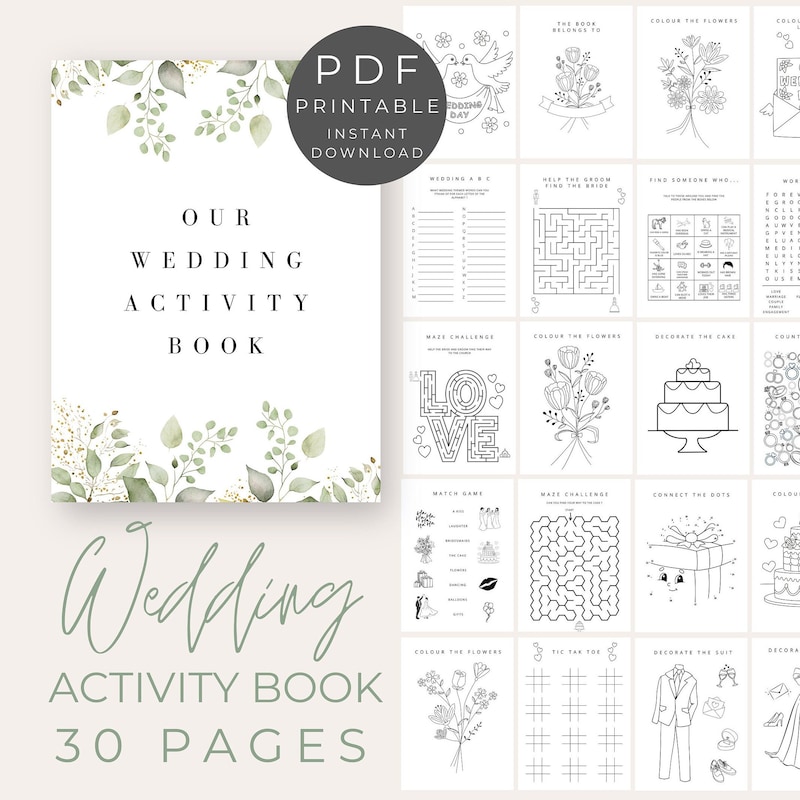 Kids Wedding Activity Book - Etsy