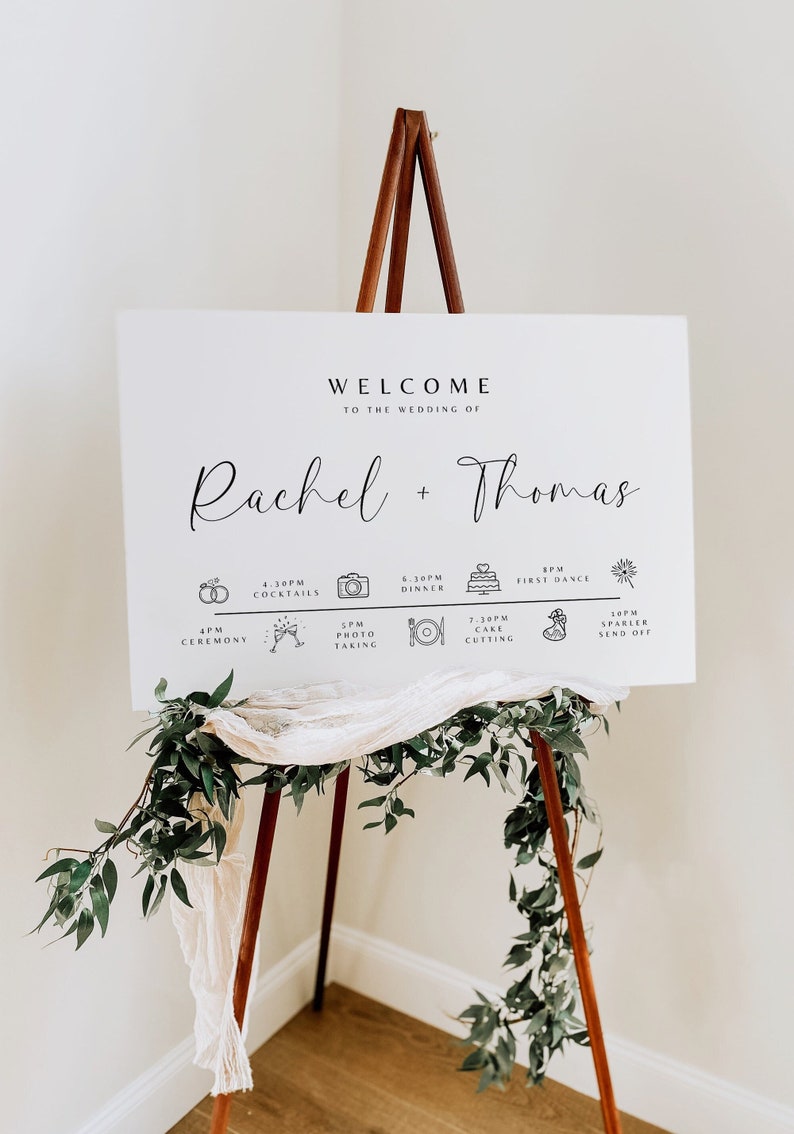 Wedding Timeline Wedding Entrance Sign Order of Event Timeline - Etsy