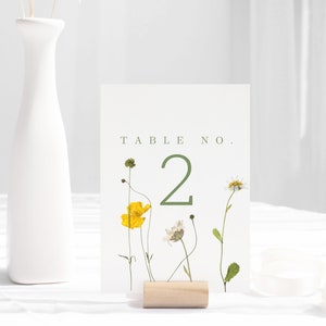 Wildflower Wedding Table Number Template Pressed Flower Spring - Etsy