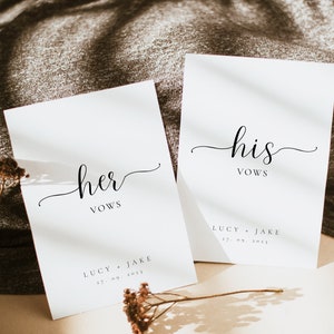 Printable Wedding Vow Book Template Modern Wedding Keepsake Editable ...
