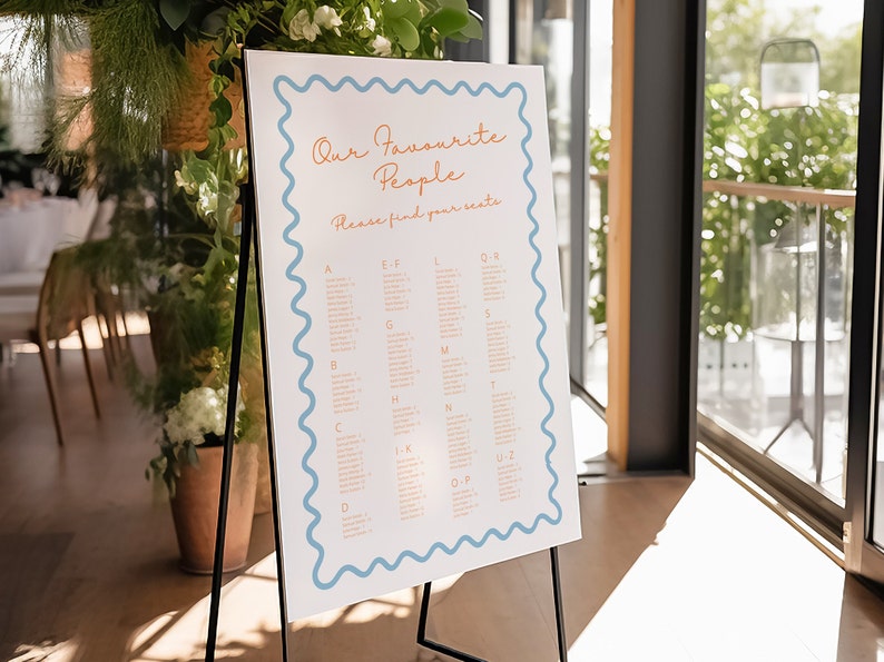 Table Seating Chart Whimsical Fun Wedding Seating Chart Hand Drawn ...