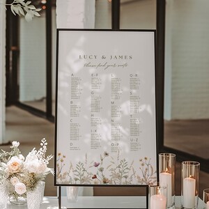Wildflower Seating Chart Template Wedding Our Favourite People Sign ...