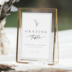 Minimalist Grazing Table Sign Template Wedding Grazing Table Sign ...