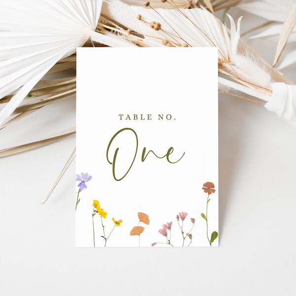 Floral Wedding Table Numbers - Etsy