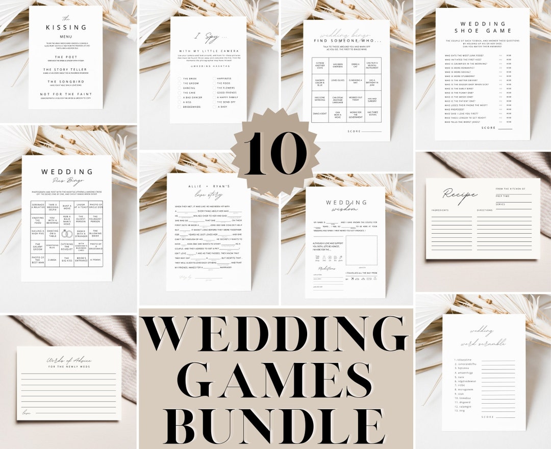 Wedding Table Games Bundle Reception Games Bundle Wedding Reception ...