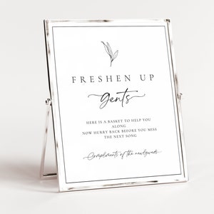 Wedding Bathroom Sign Template Bathroom Basket Sign Wedding Template ...