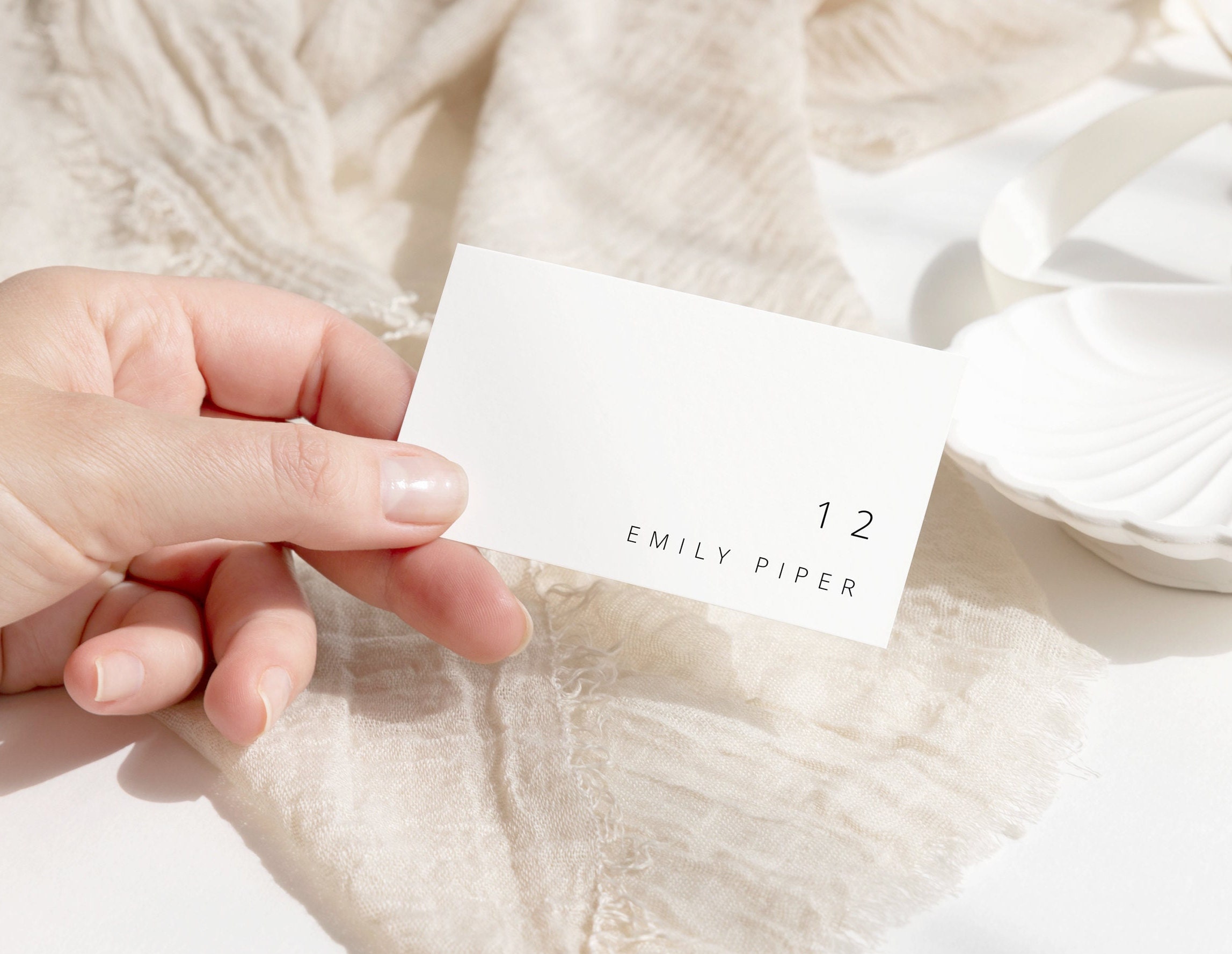 Place Card Wedding Name Tag Modern Minimalist Custom Place - Etsy