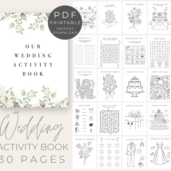 Kids Wedding Activity Book Pack - Etsy