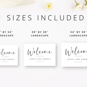 Minimalistic Wedding Welcome Sign Template Calligraphy Wedding Signage ...