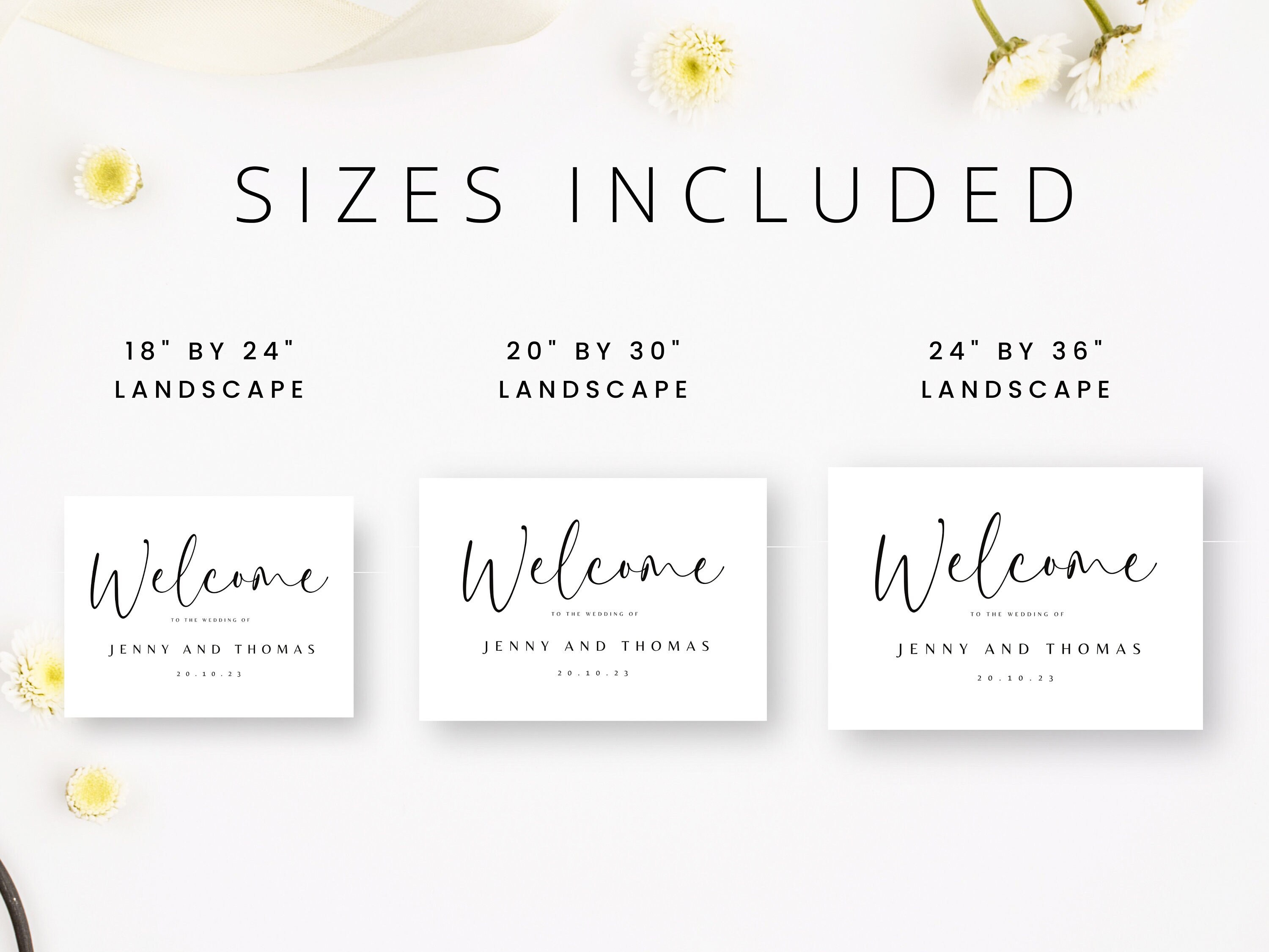 Minimalistic Wedding Welcome Sign Template Calligraphy Wedding - Etsy