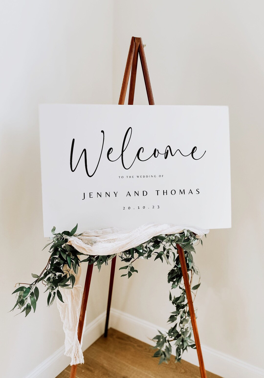 Minimalistic Wedding Welcome Sign Template Calligraphy Wedding Signage ...