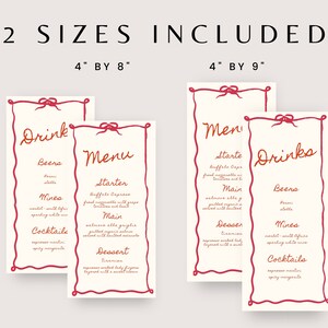 Double Sided Menu Card Wavy Wedding Menu Template Wavy Drinks Menu ...
