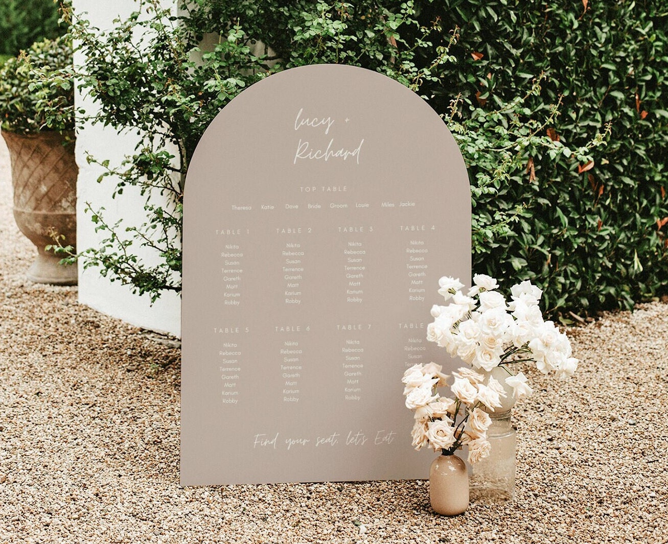 Arched Wedding Seating Chart Arched Seating Chart Arched Sign - Etsy