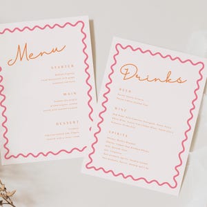 Wavy Frame Menu Hand Written Scribble Menu Wavy Menu and Place Card ...
