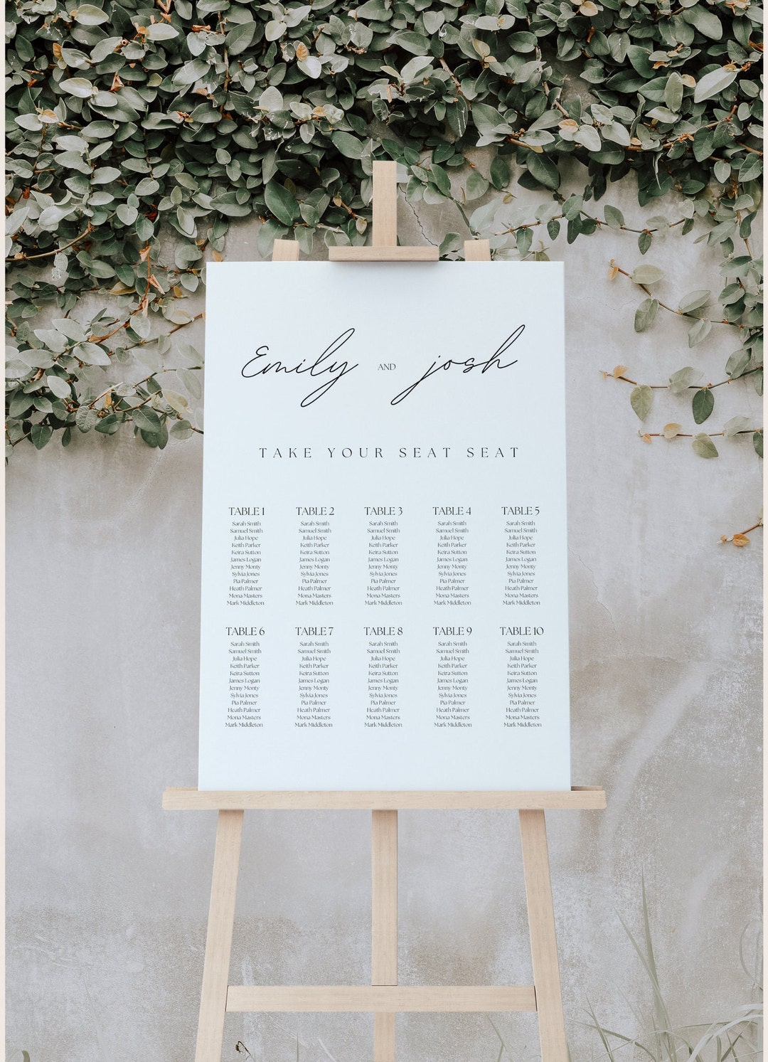 Wedding Seating Chart Template Wedding Find Your Seat Sign Wedding ...