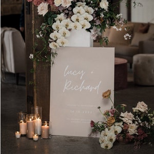 Beige Wedding Welcome Sign Arched Wedding Welcome Sign Arched Wedding ...