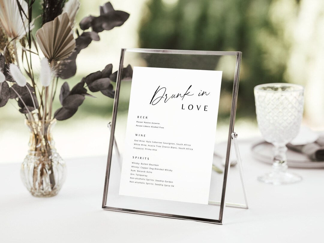Wedding Bar Sign Drunk in Love Bar Sign for Wedding Drunk in Love Sign ...