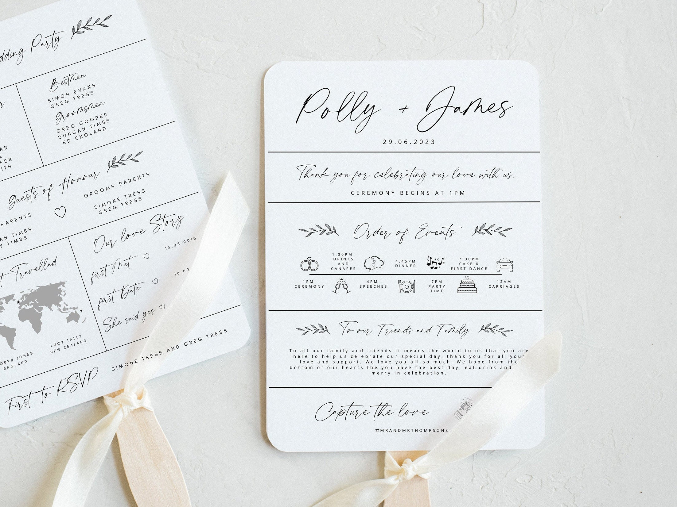 Infographic Wedding Program Fan Wedding Program Fan Template - Etsy UK