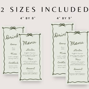 Double Sided Menu Card Wavy Wedding Menu Template Wavy Drinks Menu ...